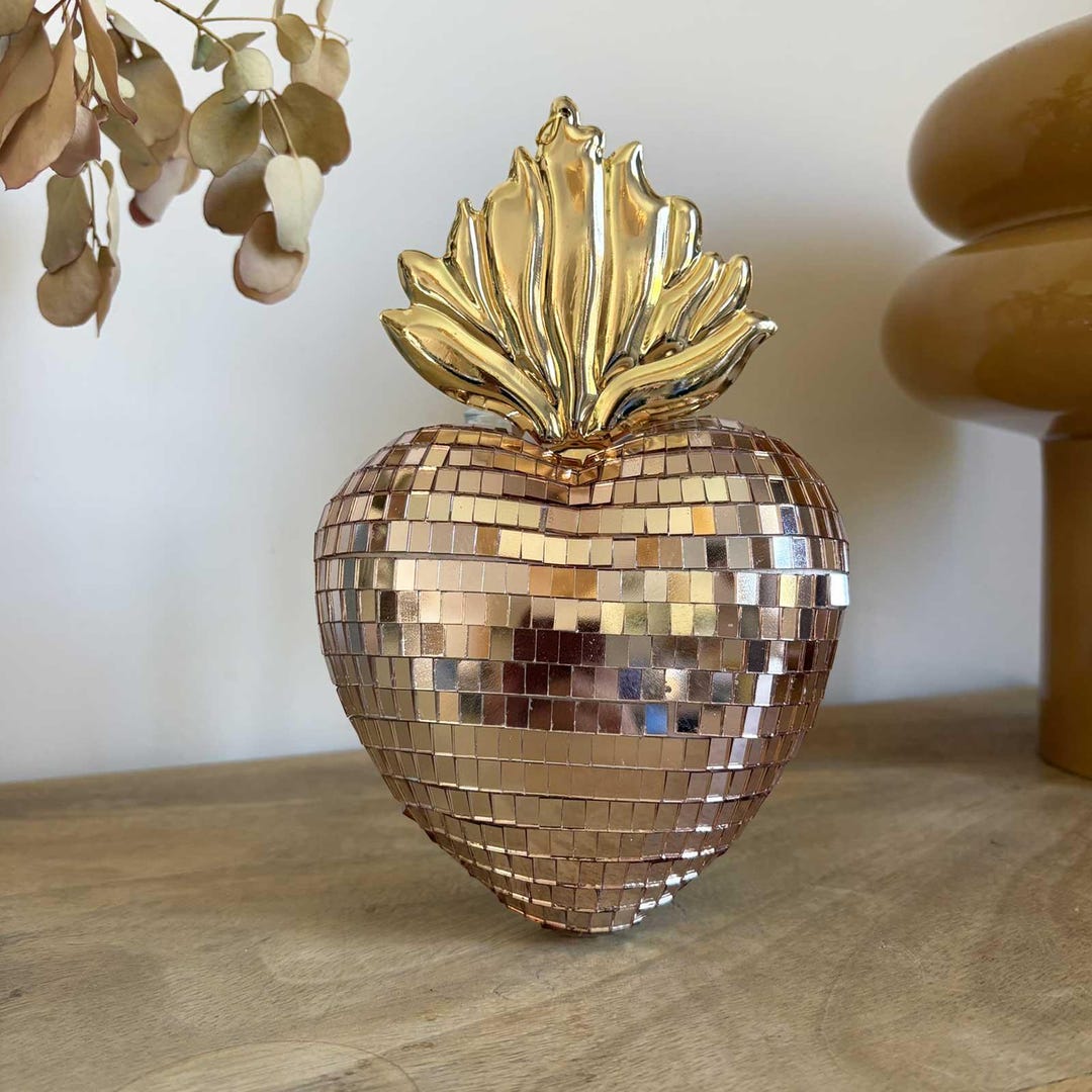 Wall Decoration Disco Heart Ex-voto Pink - Etsy