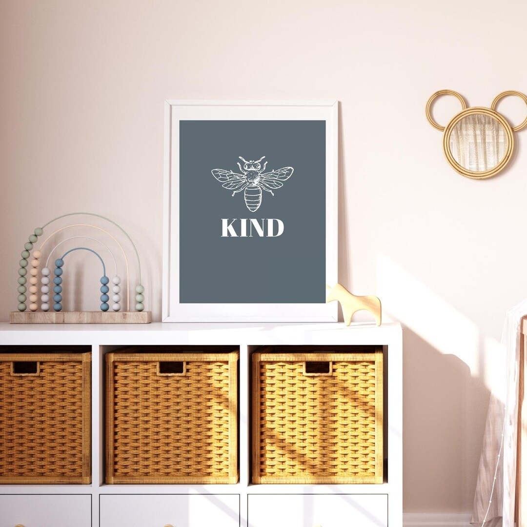 Be Kind Nursery Print, Bee Kind Kid's Printable, Neutral Nursery Wall ...