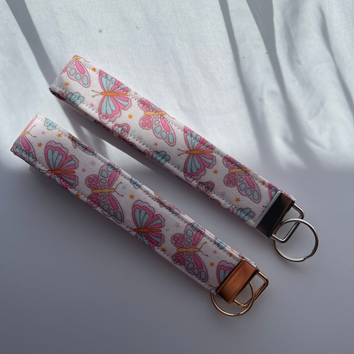 Summer Butterfly Key Fob Fabric Wristlet Key Chain Wristlet, Soft Girl ...
