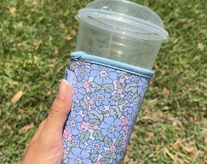 Joyful Bloom Drink Sleeve / Iced Coffee Drink Sleeve / Cup Cozie ...