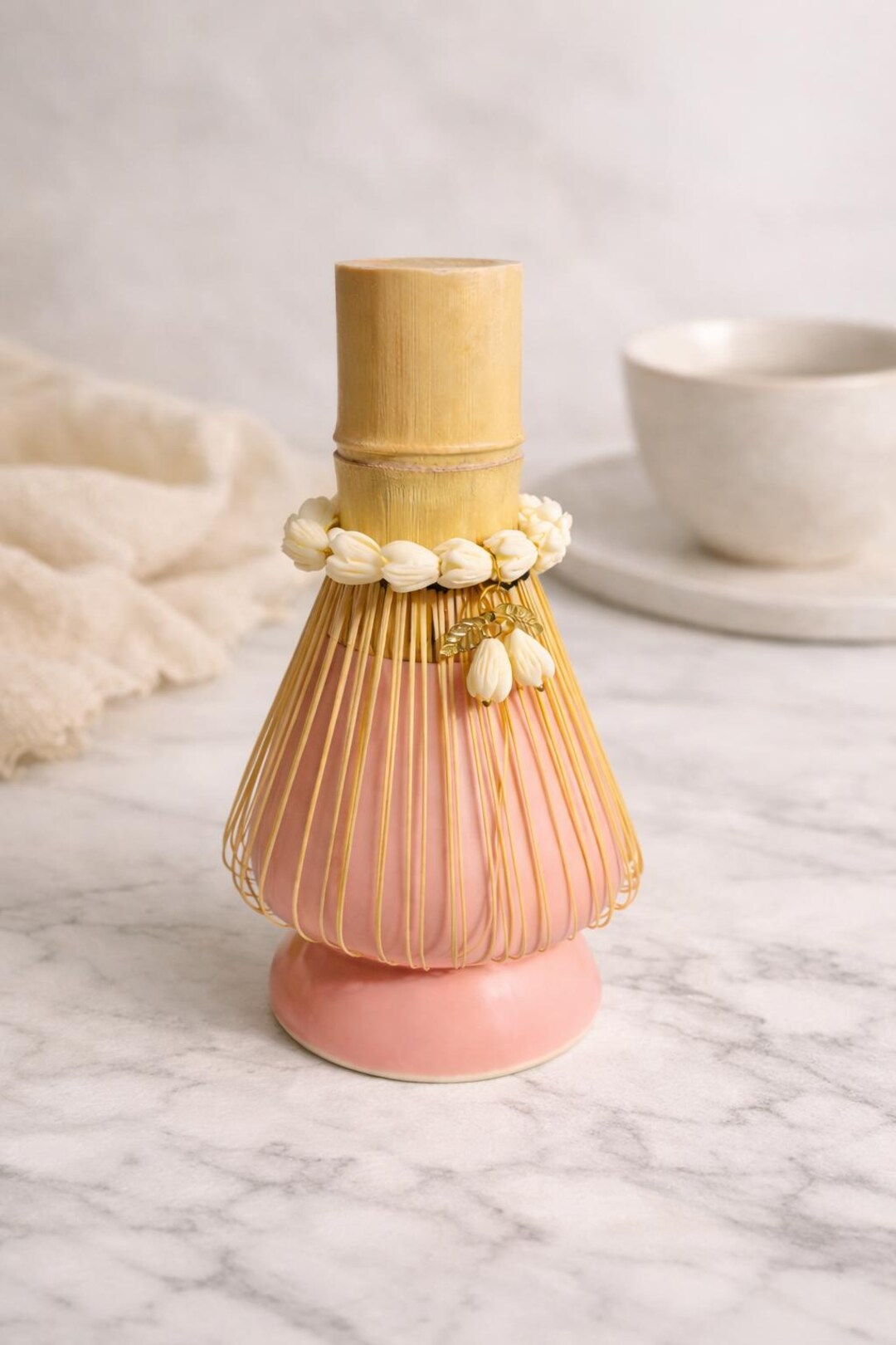 Handmade Matcha Whisk Charm Chasen Charms Pikake Bud Lei Accessory ...