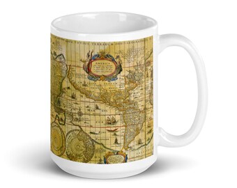 Vintage Map Coffee Mug Atlas Mug World Map Mug Gift for Grandfather ...