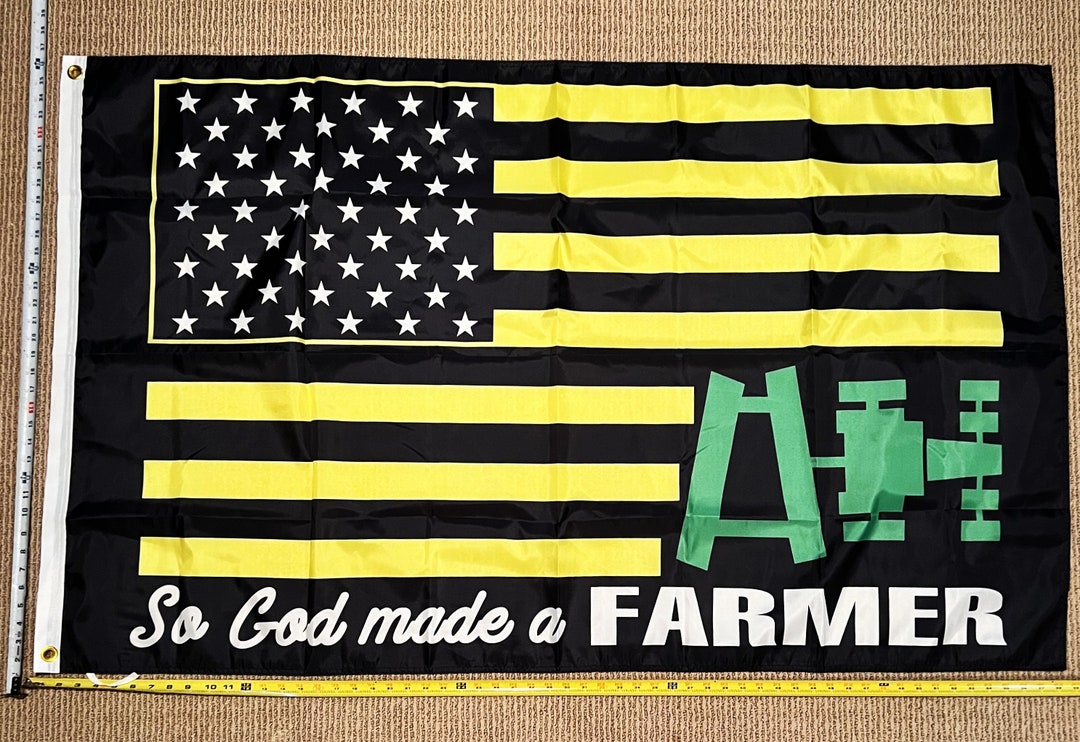 Farmer Flag FREE SHIPPING Maga God Made A Farmer Yellow Stripes ...