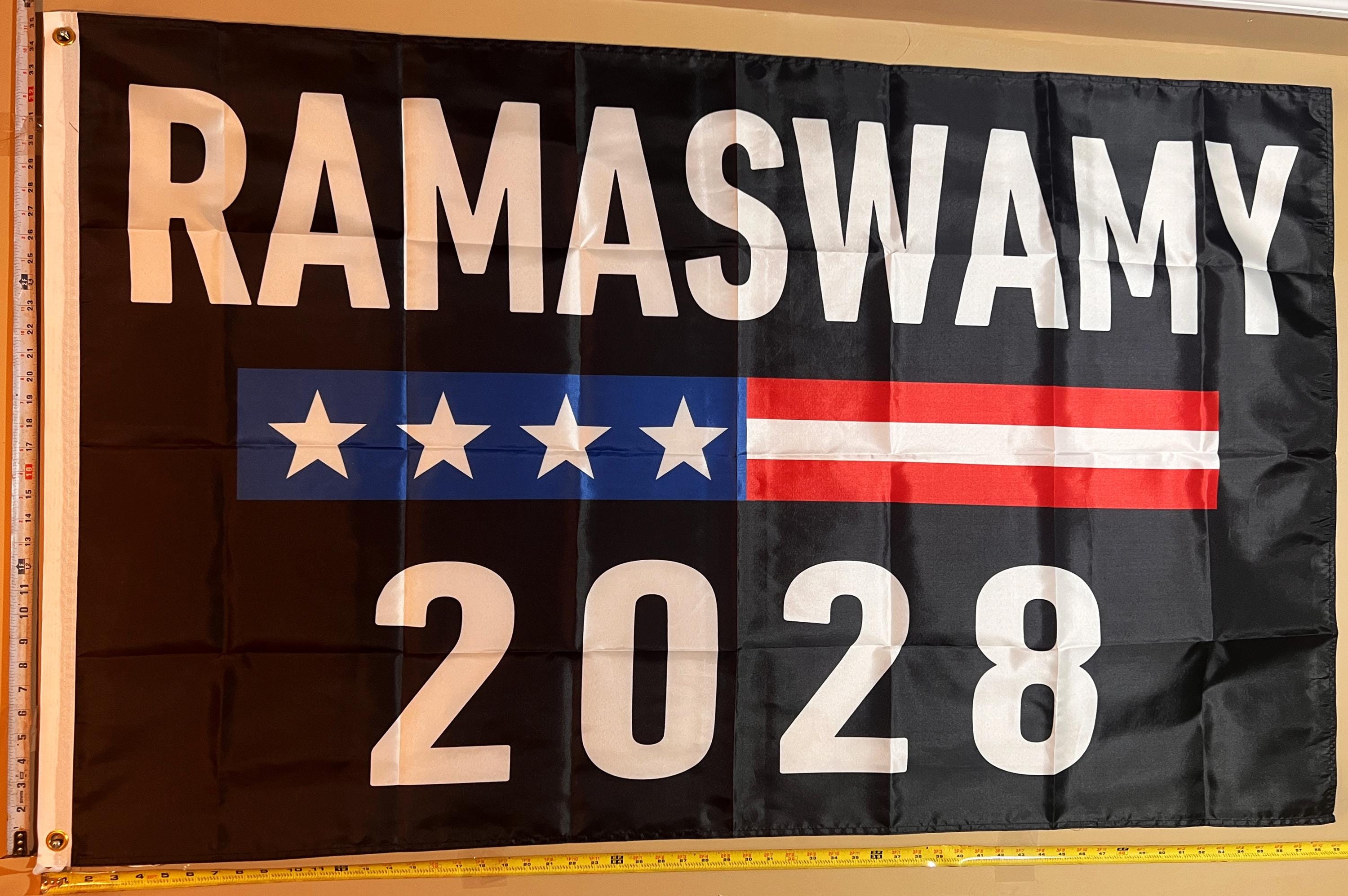 Vivek Rumaswamy 2028 Flag FREE SHIPPING 1 Man Cave Beer Trump Tucker ...