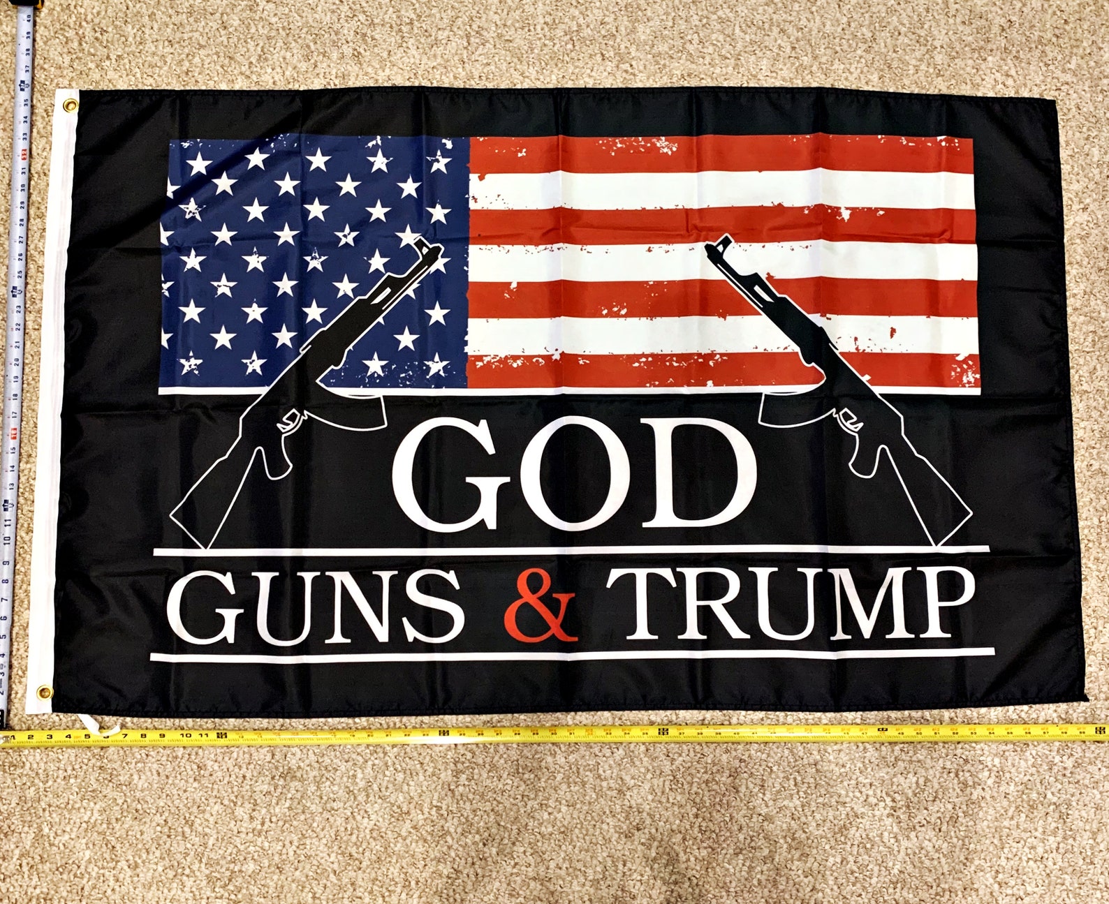 Donald Trump Flag FREE SHIPPING God Guns & Trump Sign Poster 3x5' - Etsy