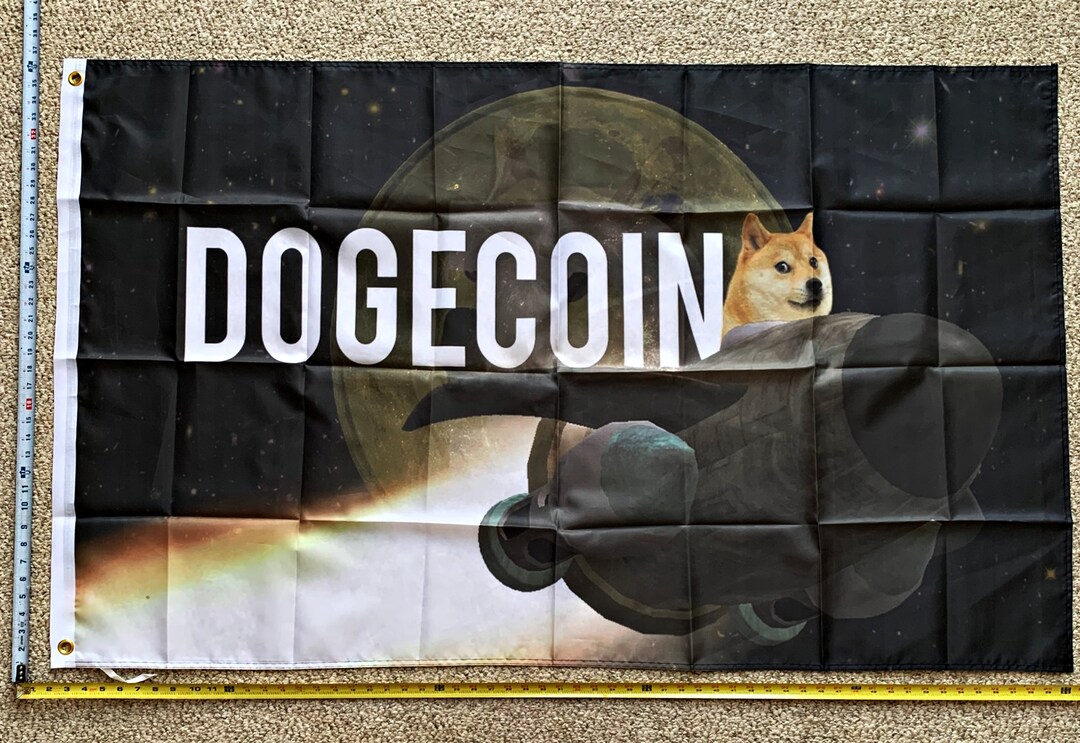 Dogecoin Flag FREE SHIPPING Bitcoin Dogecoin Spaceship Ethereum Btc Eth ...