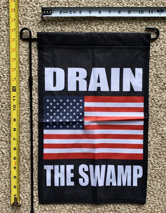 Donald Trump Garden Flag FREE SHIPPING Drain The Swamp Black | Etsy
