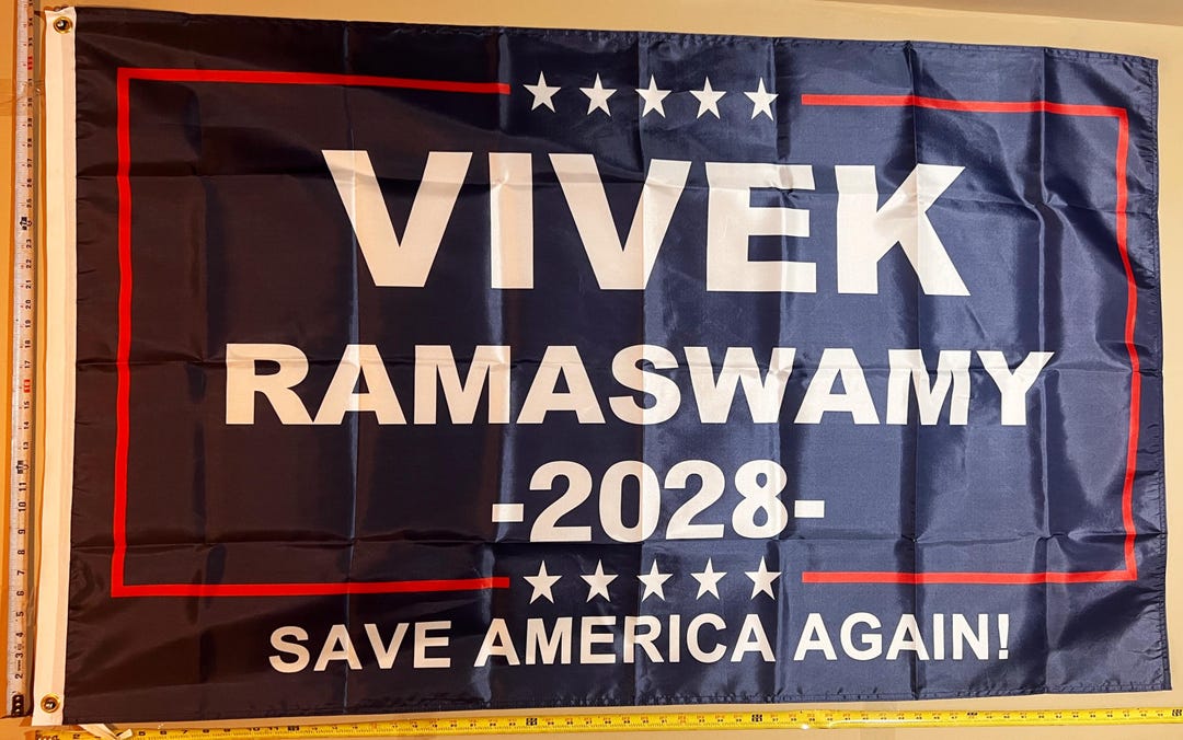 Vivek Rumaswamy 2028 Flag FREE SHIPPING 6 Man Cave Beer Trump Tucker ...