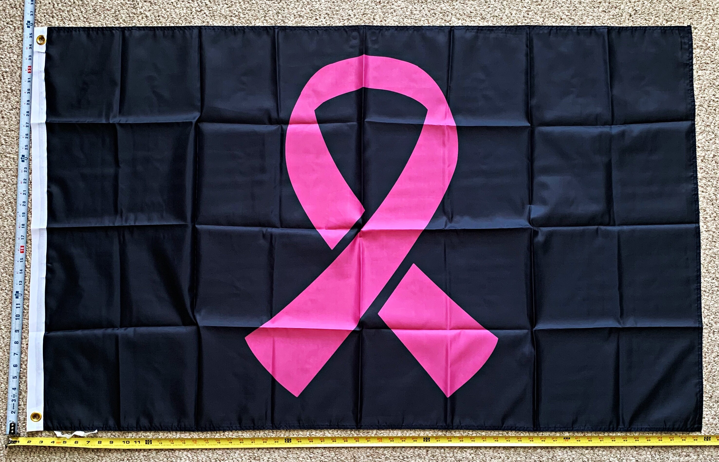 Breast Cancer Flag FREE SHIPPING Black Pink Ribbon Cancer | Etsy