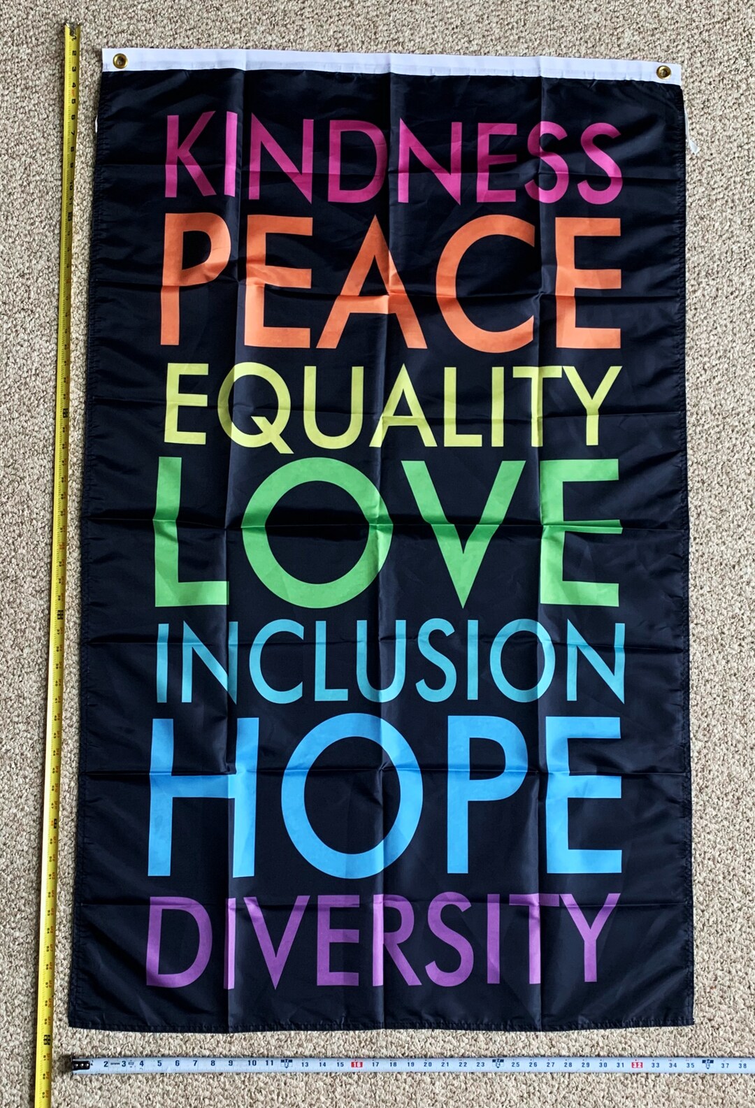 Equality Flag FREE SHIPPING Hope Love Peace Kindness List LGBTQ ...