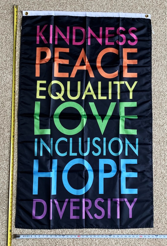 Equality Flag FREE SHIPPING Hope Love Peace Kindness List - Etsy