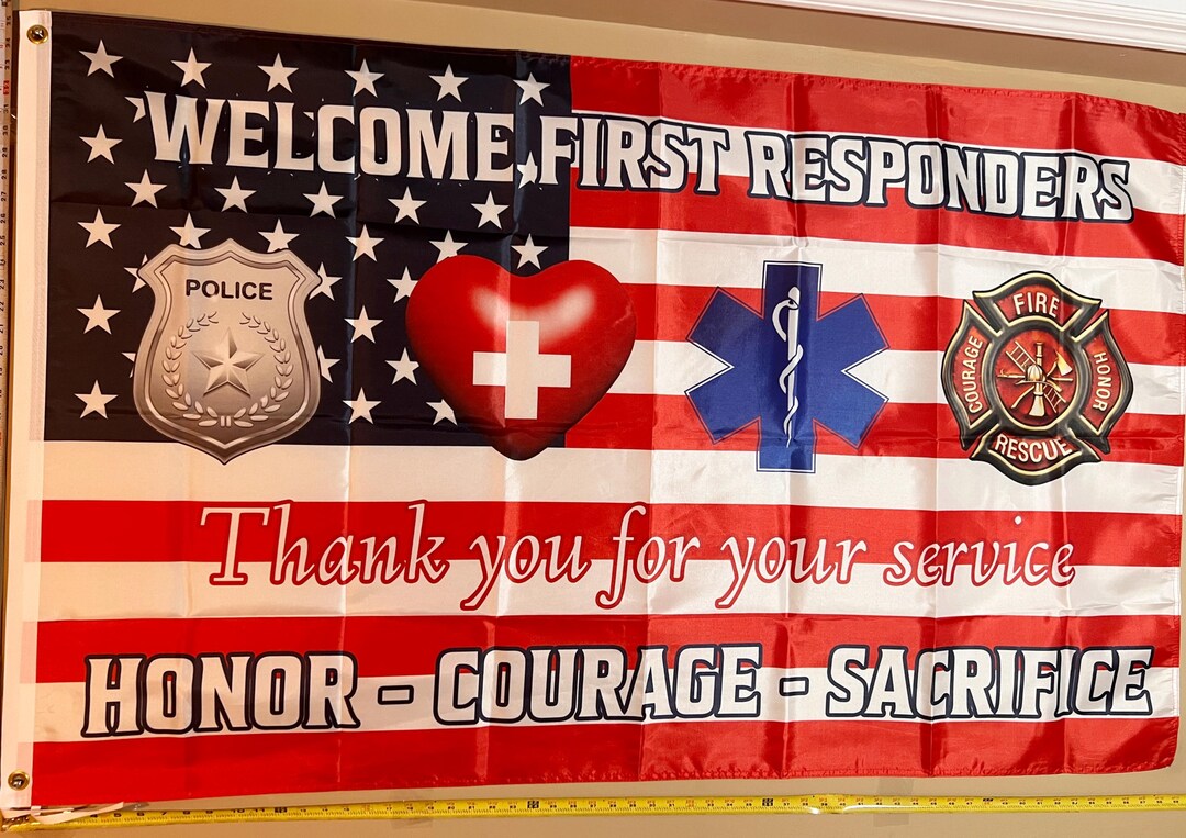 First Responders Flag FREE SHIPPING 24 Ems Law Enforcement Firefighters ...