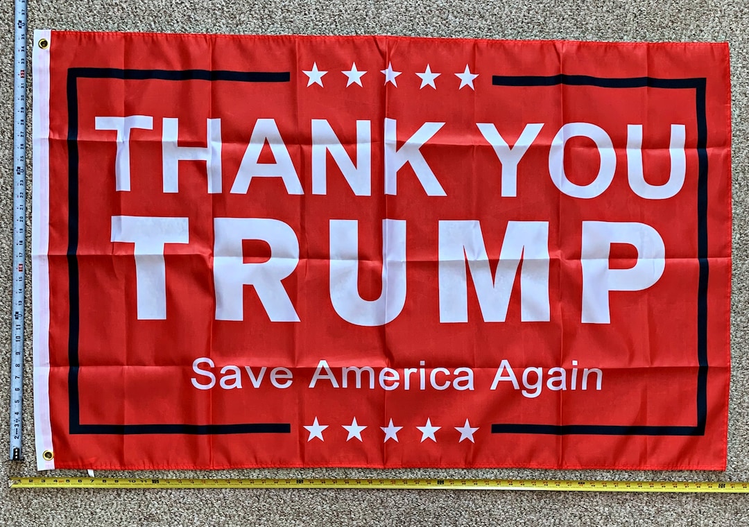 Donald Trump Flag FREE SHIPPING Thank You Trump RED 2024 Ivanka Don Jr ...
