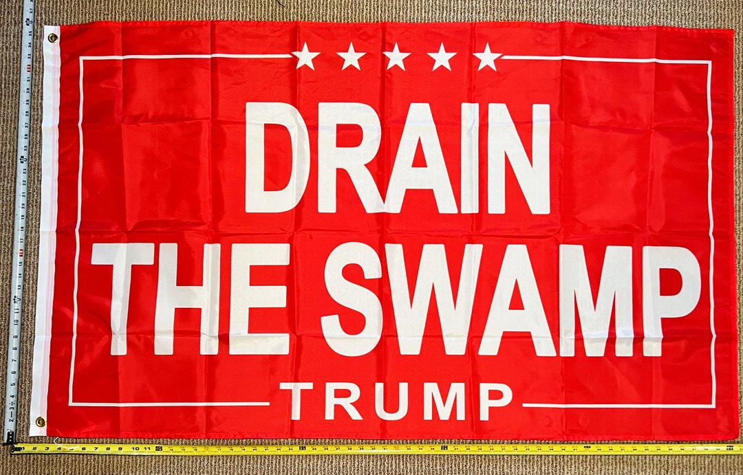 Donald Trump Flag FREE SHIPPING Drain the Swamp Red Hillary for Prison ...