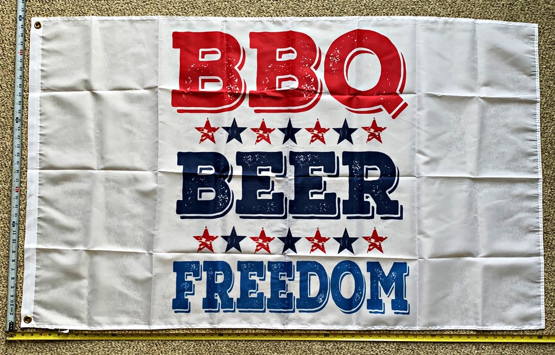 Beer Flag FREE SHIPPING BBQ Beer Freedom W Sorry We're Drinking Busch ...