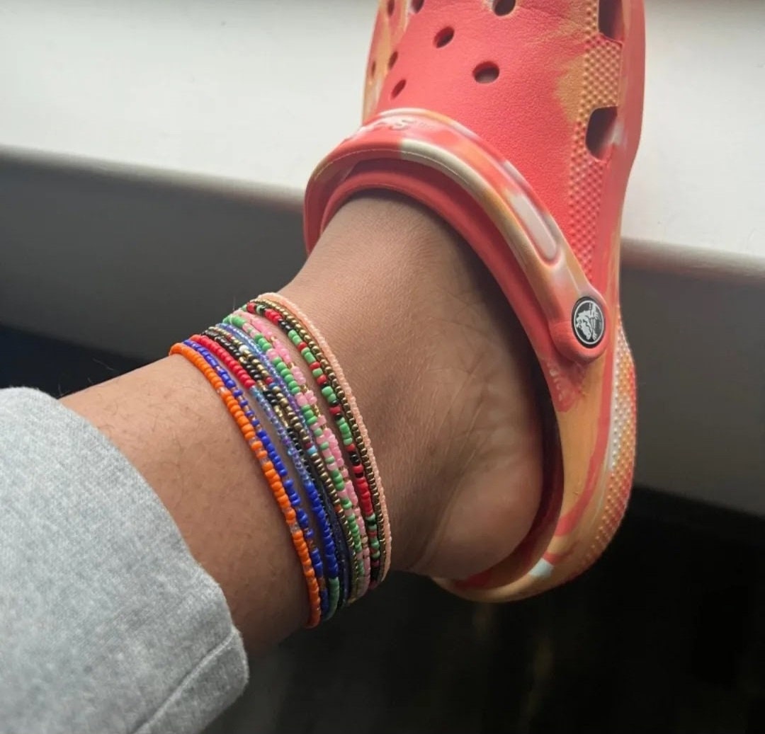 Beaded stackable Anklets, Beaded Anklets, Clasps Anklets, Gift for ...