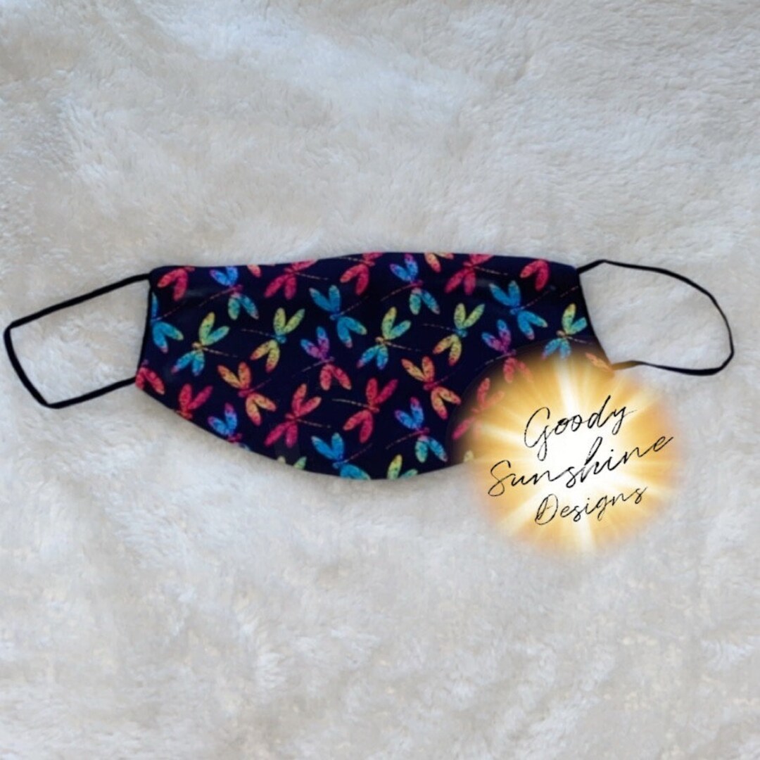 Dragonfly Mask Colorful Dragonfly Face Mask Dragonfly Print - Etsy
