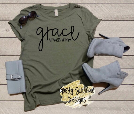 Grace Always Wins Christian T Shirts Women Faith Shirts | Etsy
