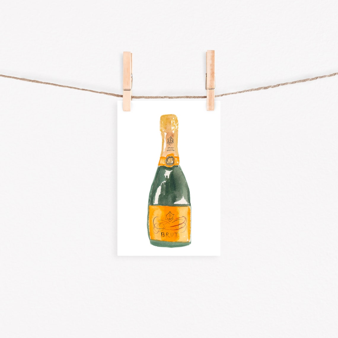 Champagne Bottle 2 Printable Wall Art, Champagne Wall Art, Champagne ...