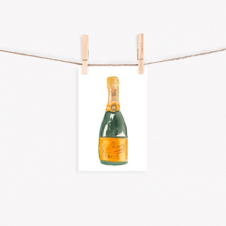 Champagne Bottle 2 Printable Wall Art, Champagne Wall Art, Champagne ...