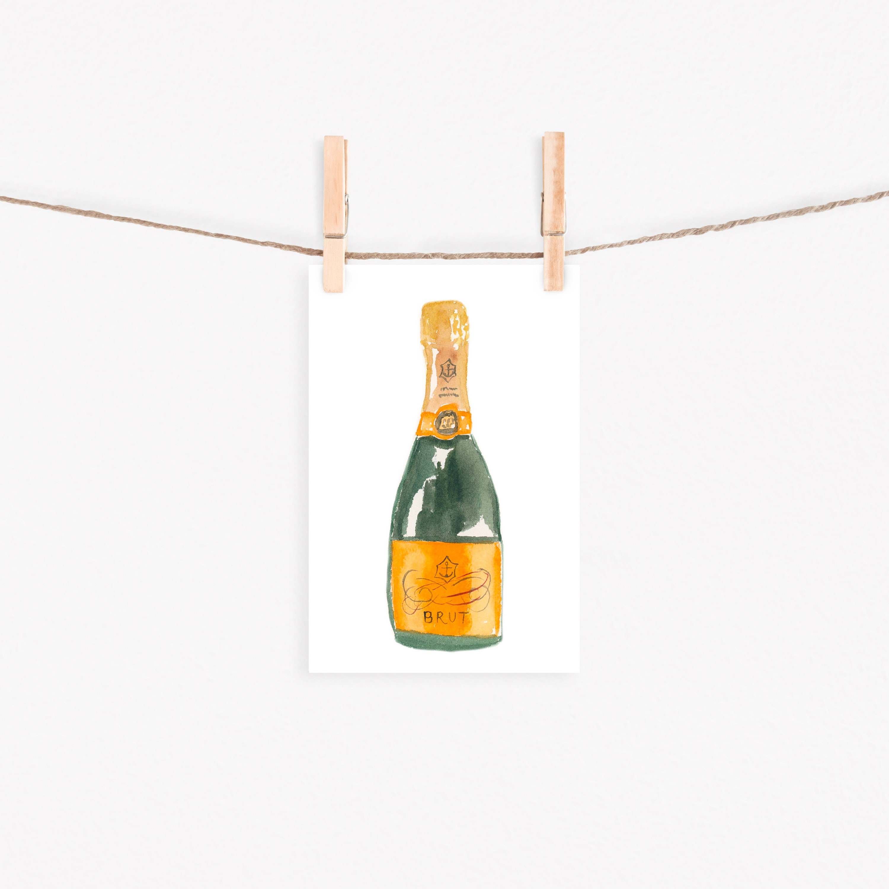 Champagne Bottle 2 Printable Wall Art, Champagne Wall Art, Champagne ...