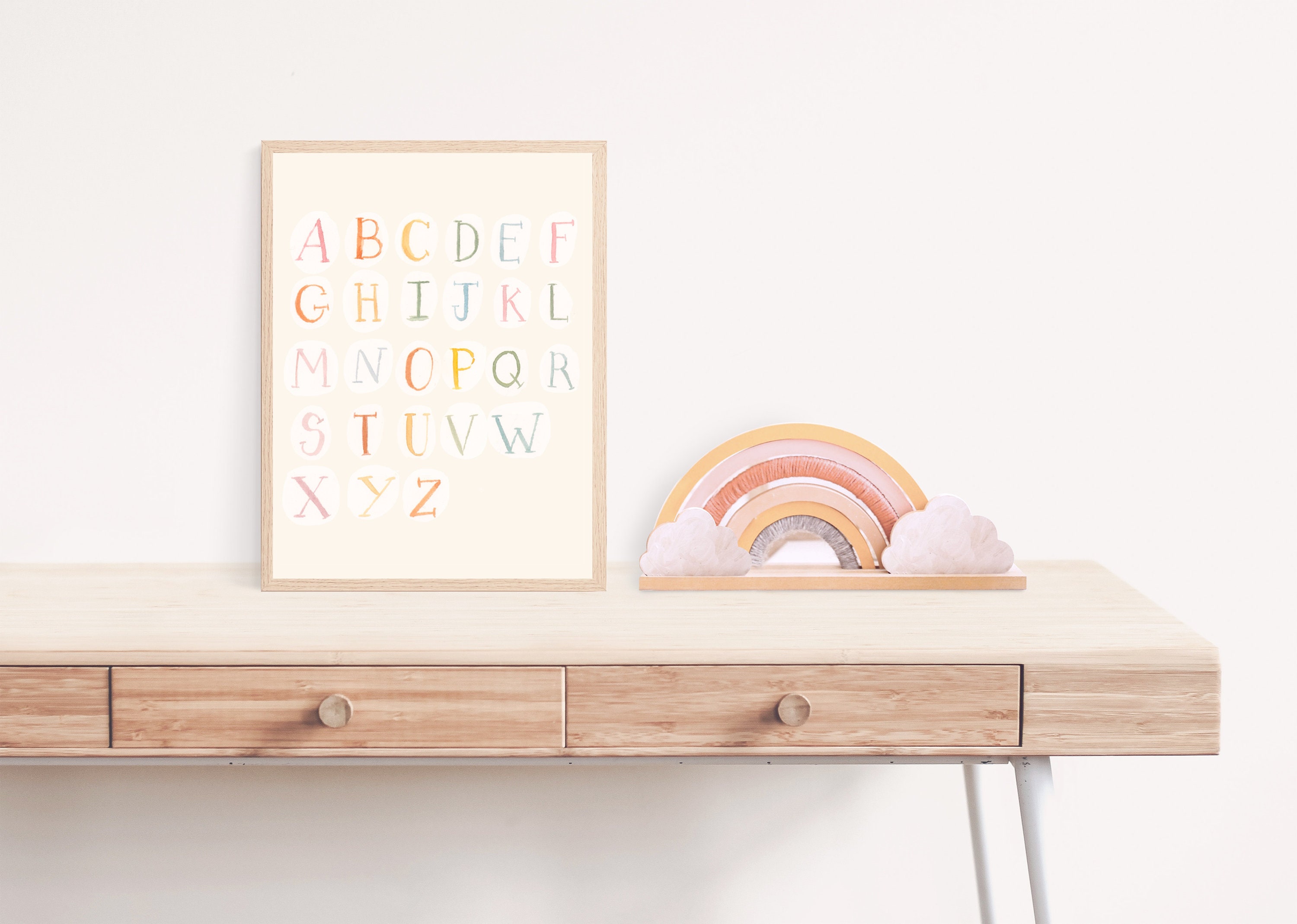 Pastel Alphabet Poster ABC Print PRINTABLE Wall Art - Etsy UK