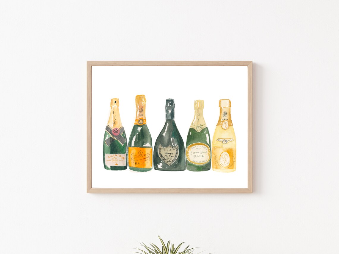 Digital Champagne Party Art Print - Etsy