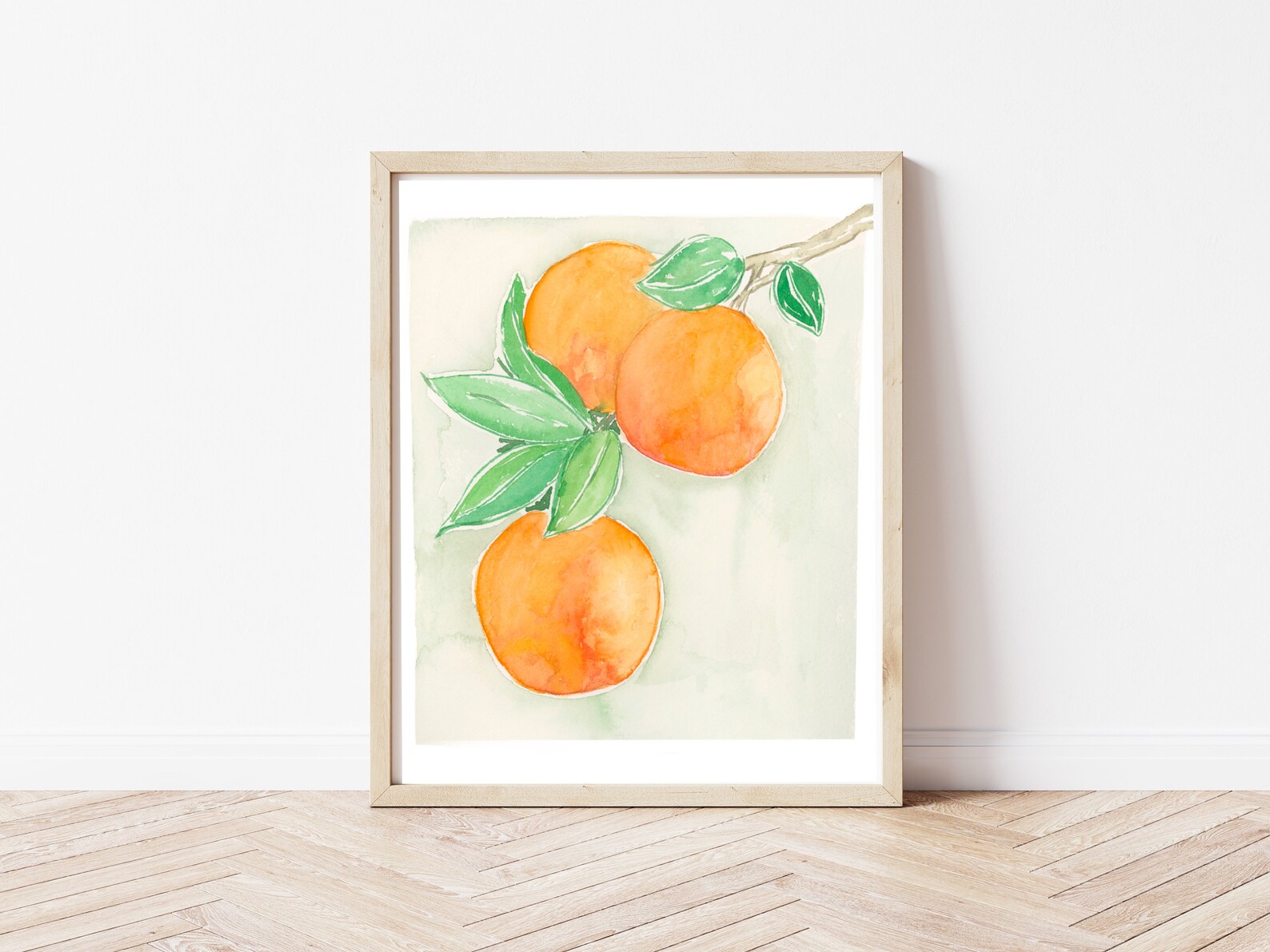 Artful Oranges Print, Oranges Watercolor Illustration, Fruit ...