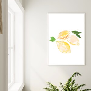 Lemon Trio Print, Lemon Watercolor Printable, Lemon Watercolor Art ...