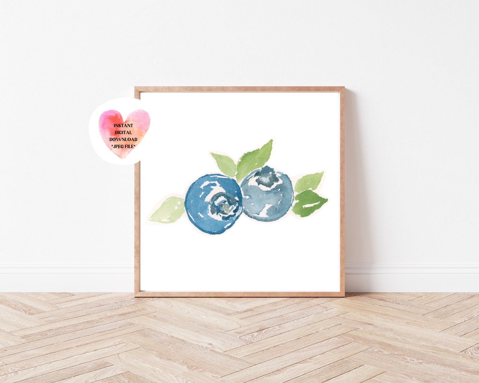 Blueberry Duo Print, Blueberry Watercolor, Blueberry Printable Art ...