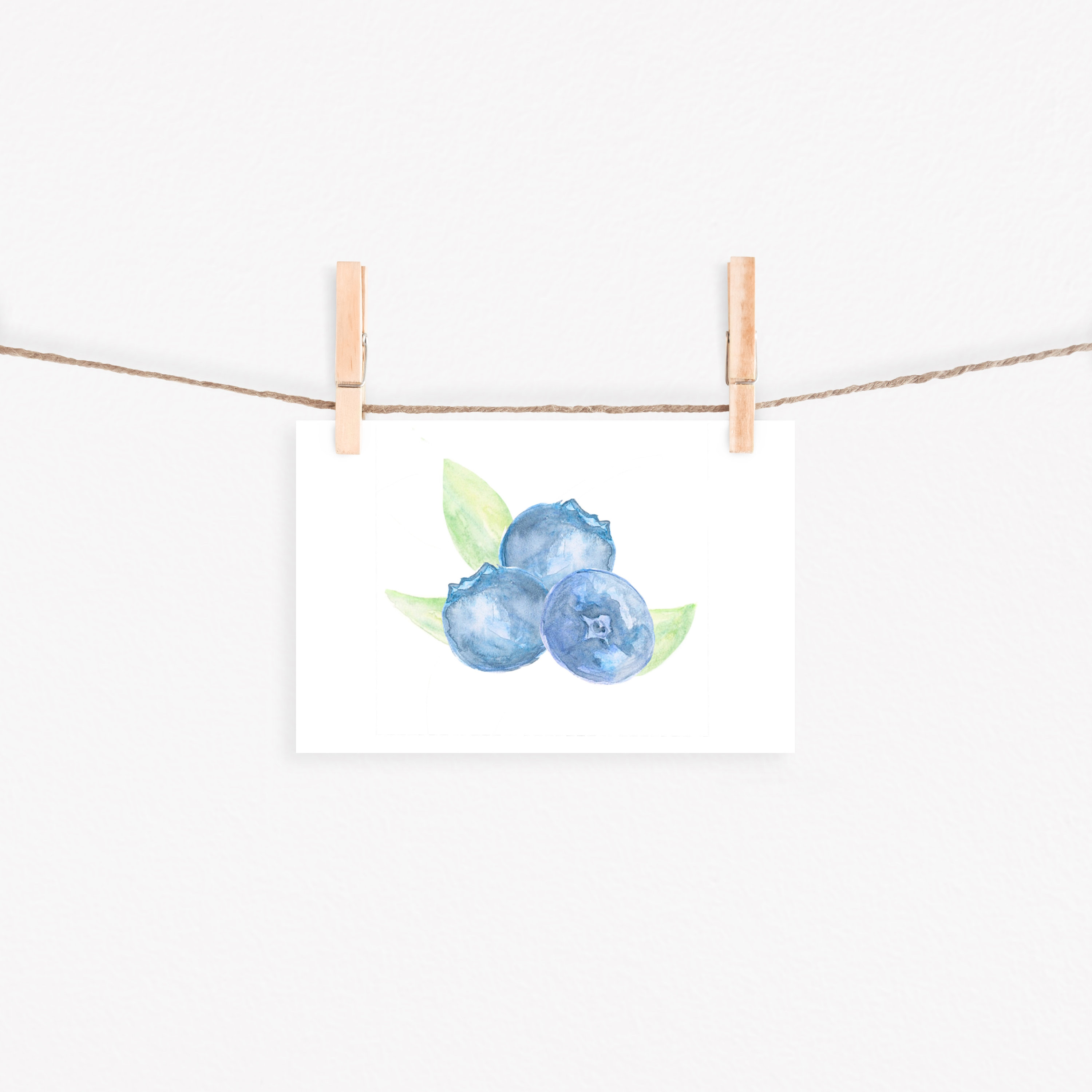 Blueberry Trio Print, Blueberry Watercolor Print, Blueberry Printable ...