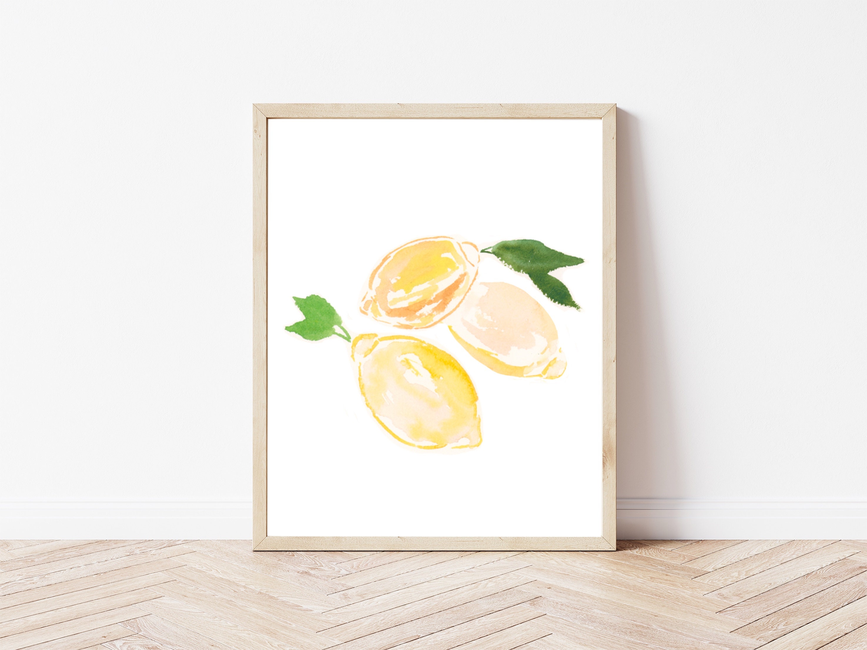 Lemon Trio Print, Lemon Watercolor Printable, Lemon Watercolor Art ...