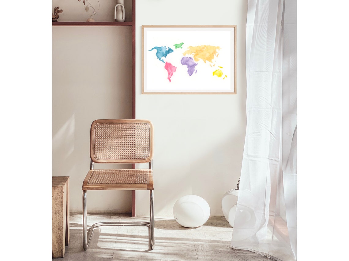 Colorful Educational Printable World Map Homeschooling World - Etsy