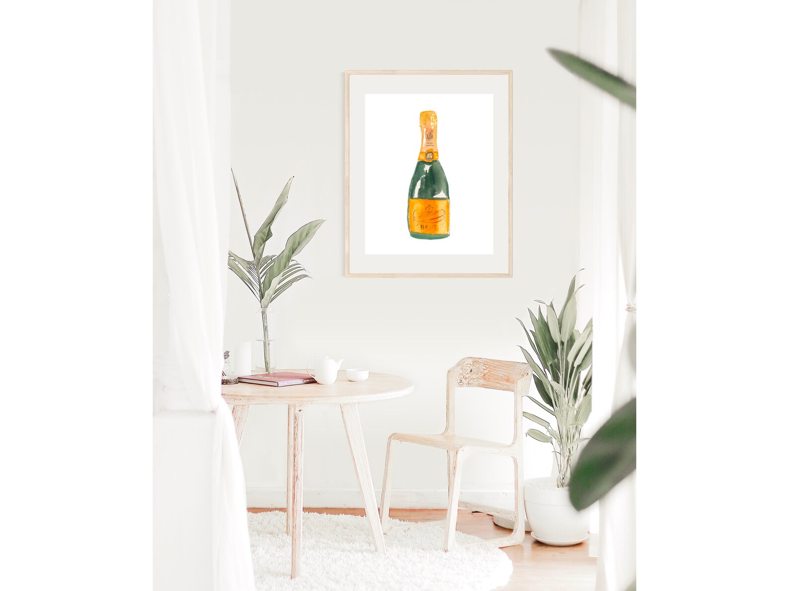 Champagne Bottle 2 Printable Wall Art, Champagne Wall Art, Champagne ...