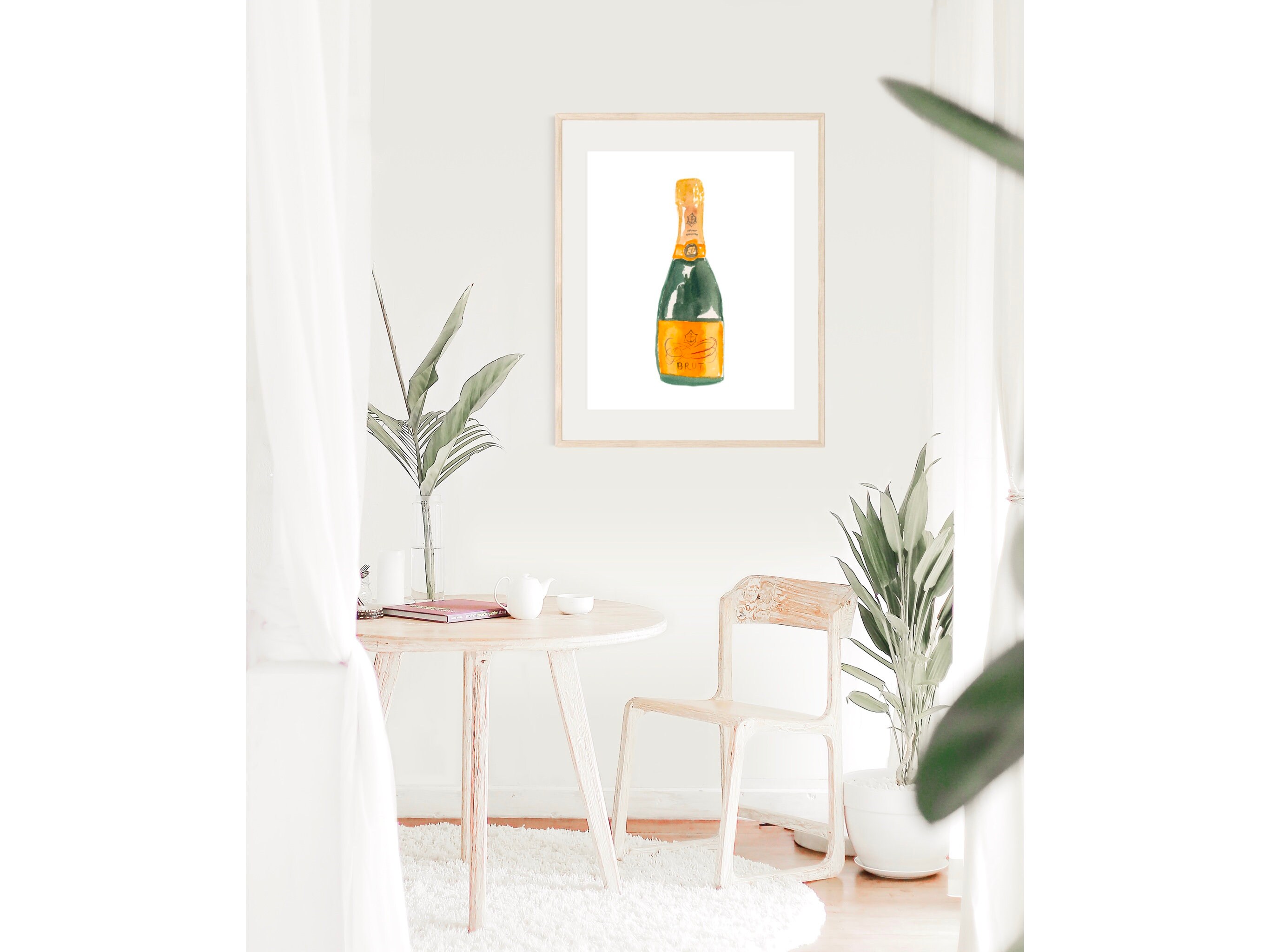 Champagne Bottle 2 Printable Wall Art, Champagne Wall Art, Champagne ...