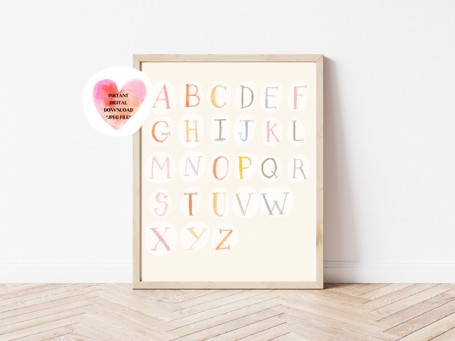 Pastel Alphabet Poster ABC Print PRINTABLE Wall Art - Etsy UK