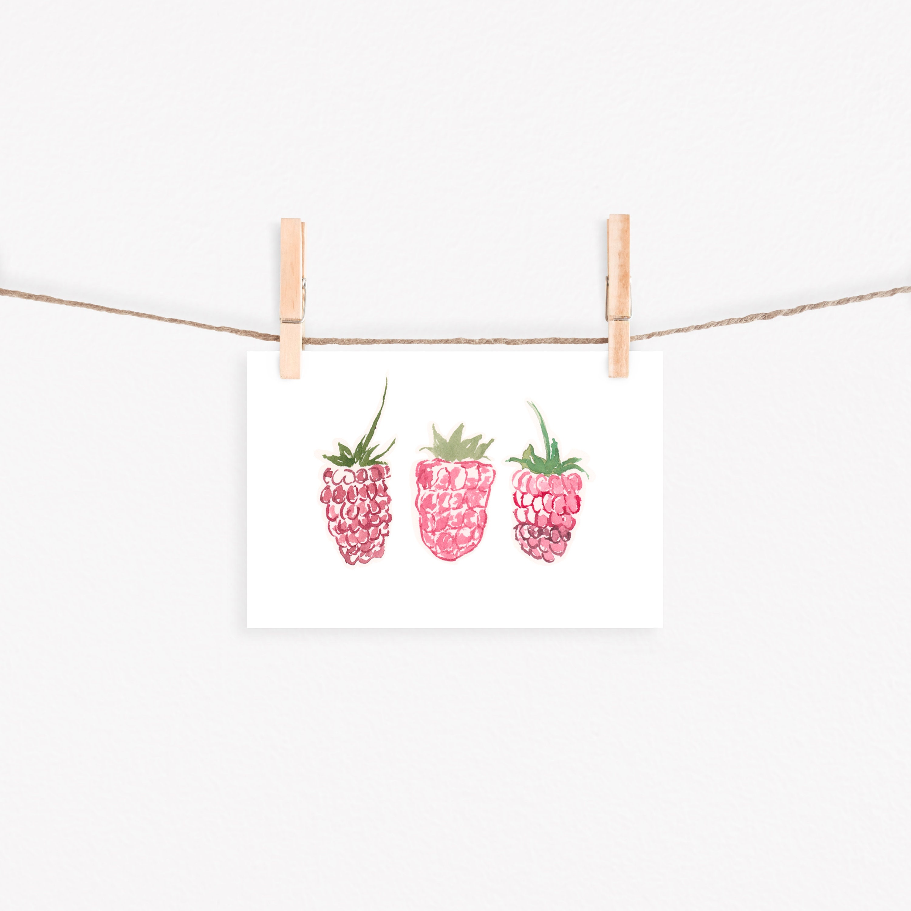 Raspberry Trio Art, Raspberry Watercolor, Raspberry Wall Art, Raspberry ...