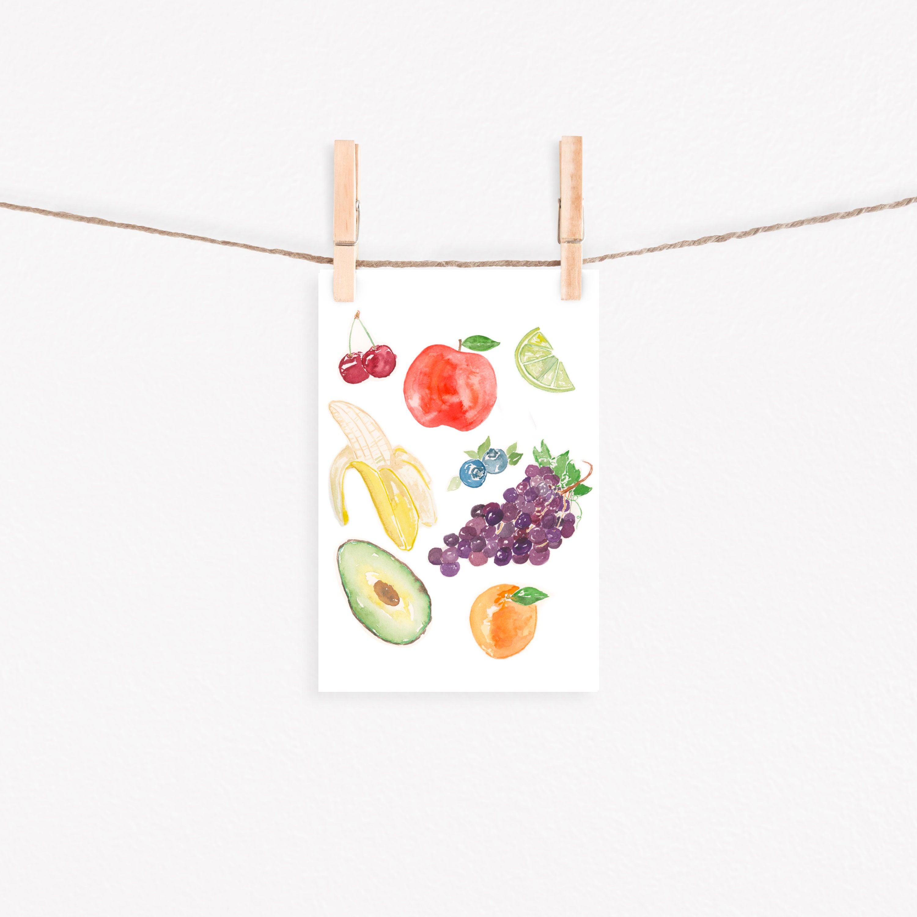 Fruit Party Print, Fruit Printable Art, Kitchen Decor, Kitchen ...