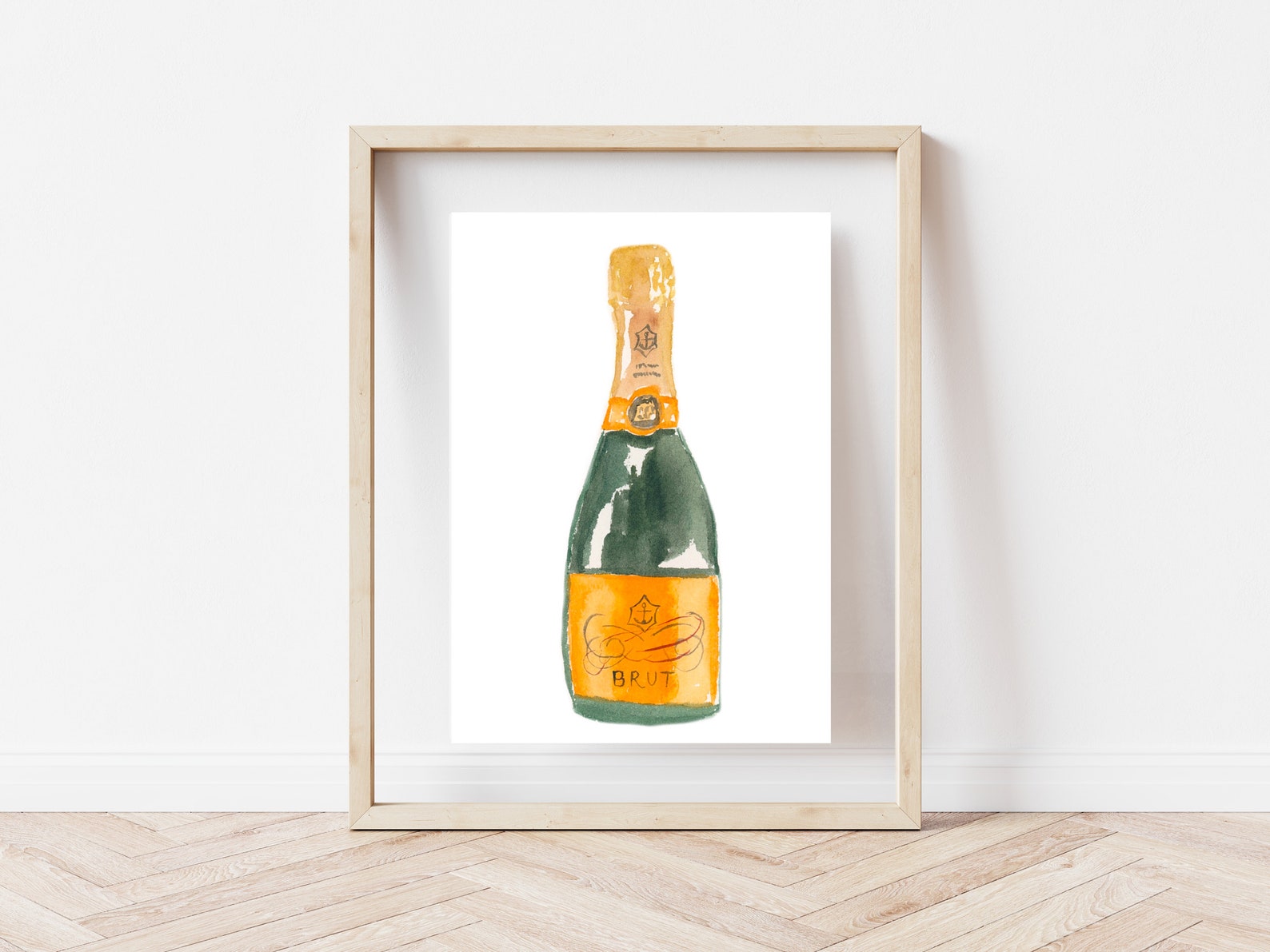 Champagne Bottle 2 Printable Wall Art, Champagne Wall Art, Champagne ...