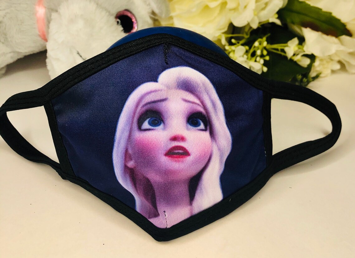 New Frozen Elsa Kids Face Mask Double Layered Washable | Etsy