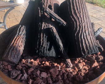 Gas Fire Pit Log Steel Fire Pit Log Fire Pit Ornament Steel Fire Log - Etsy