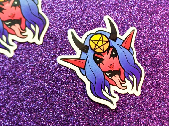 Demon Girl Sticker Occult Horror | Etsy