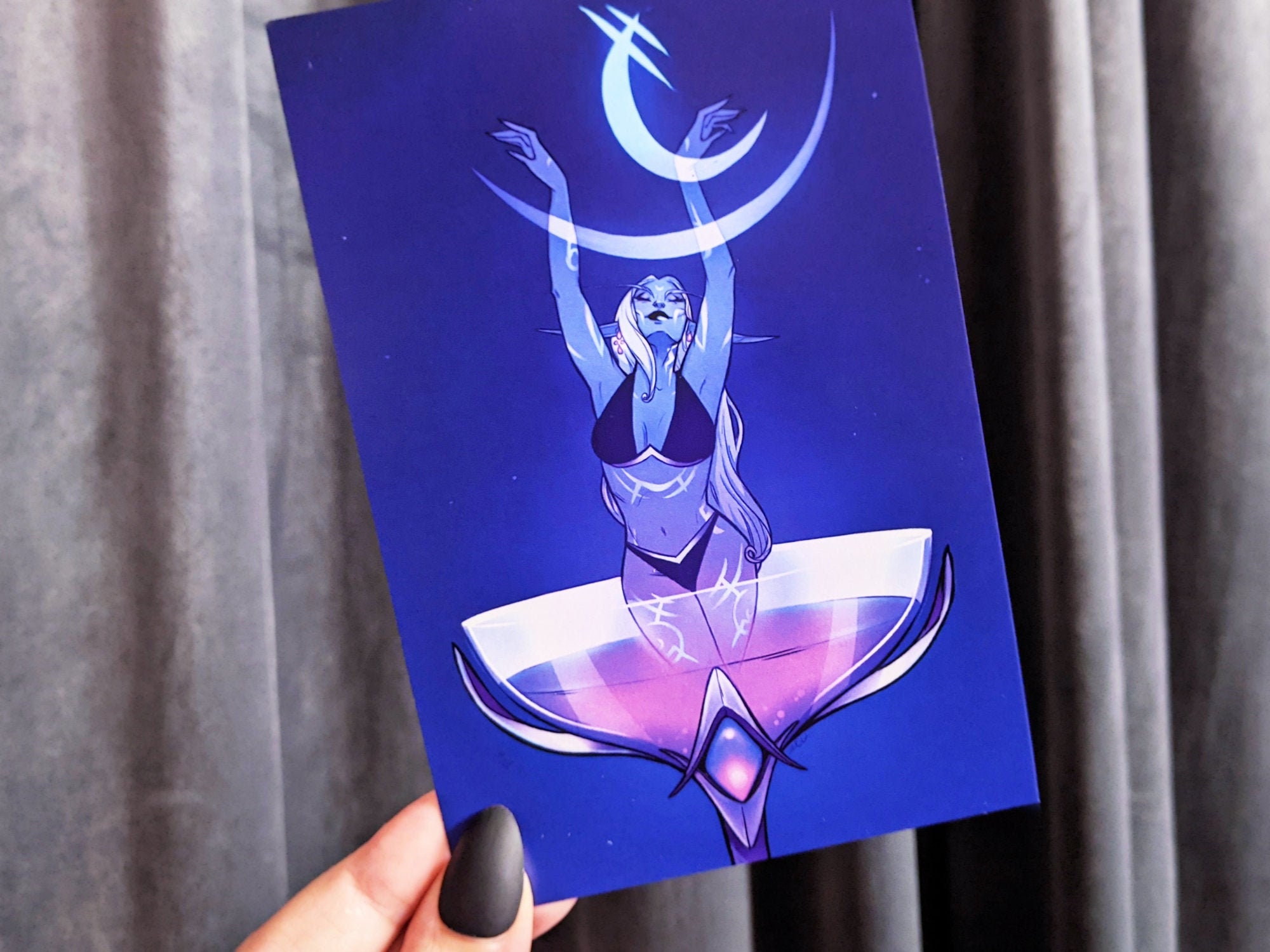 Prints | Nightborne elf Nightborne Pin-Up Print handmade gold foil ...