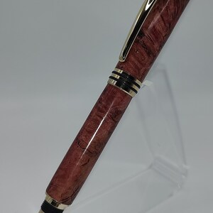 Custom Turned "tycoon" Fountain Pen in Red Dyed Box Elder - Etsy