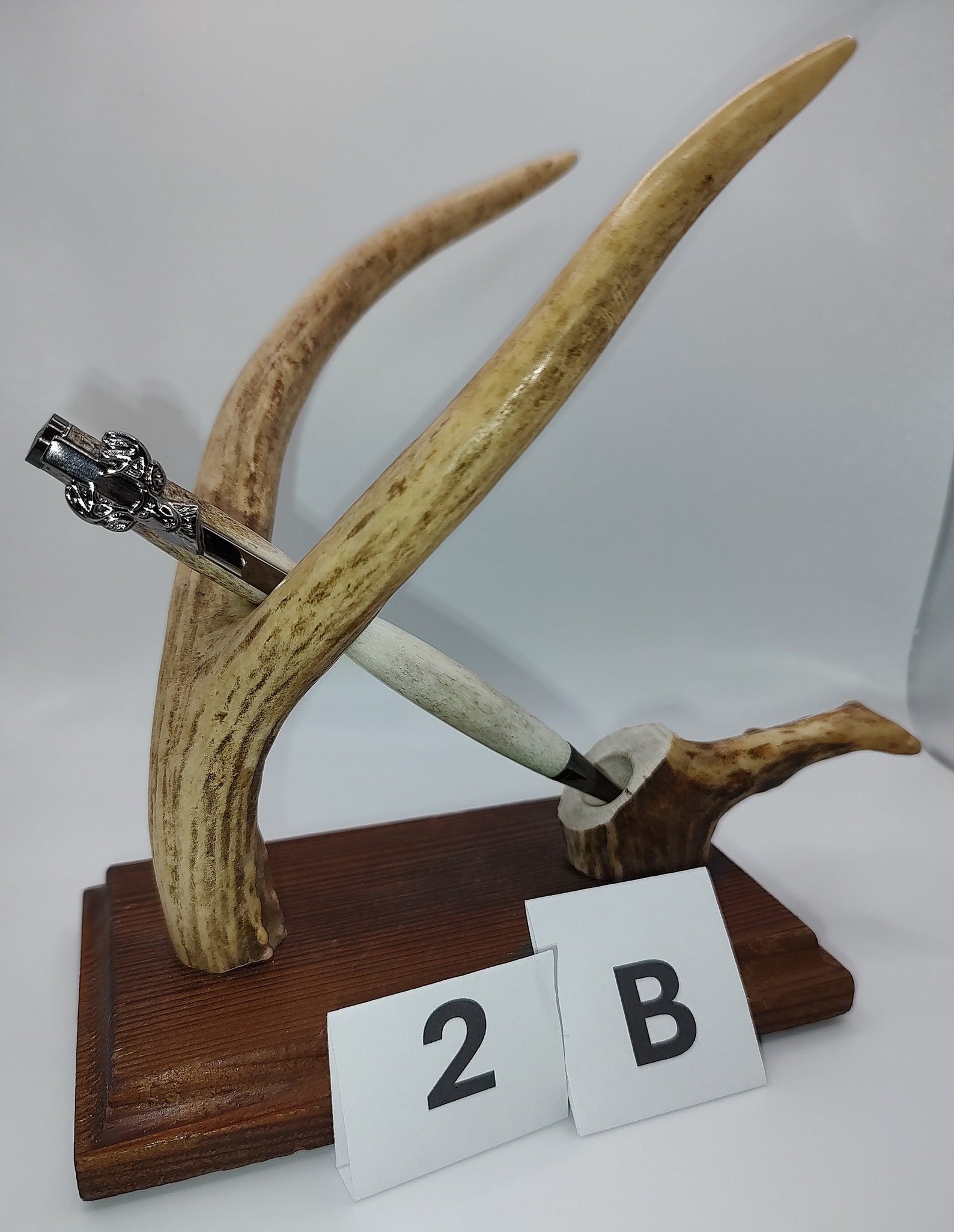 White Tailed Deer Antler Pen With Desk Stand - Etsy