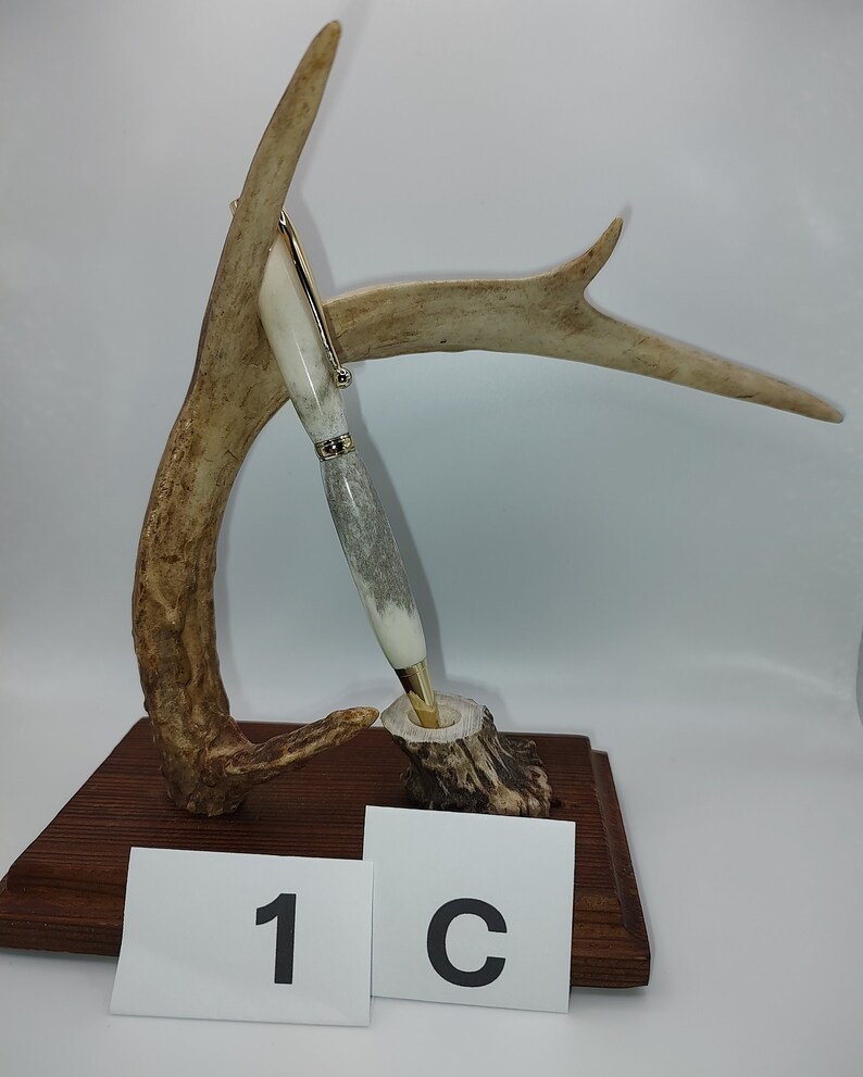 White Tailed Deer Antler Pen With Desk Stand - Etsy