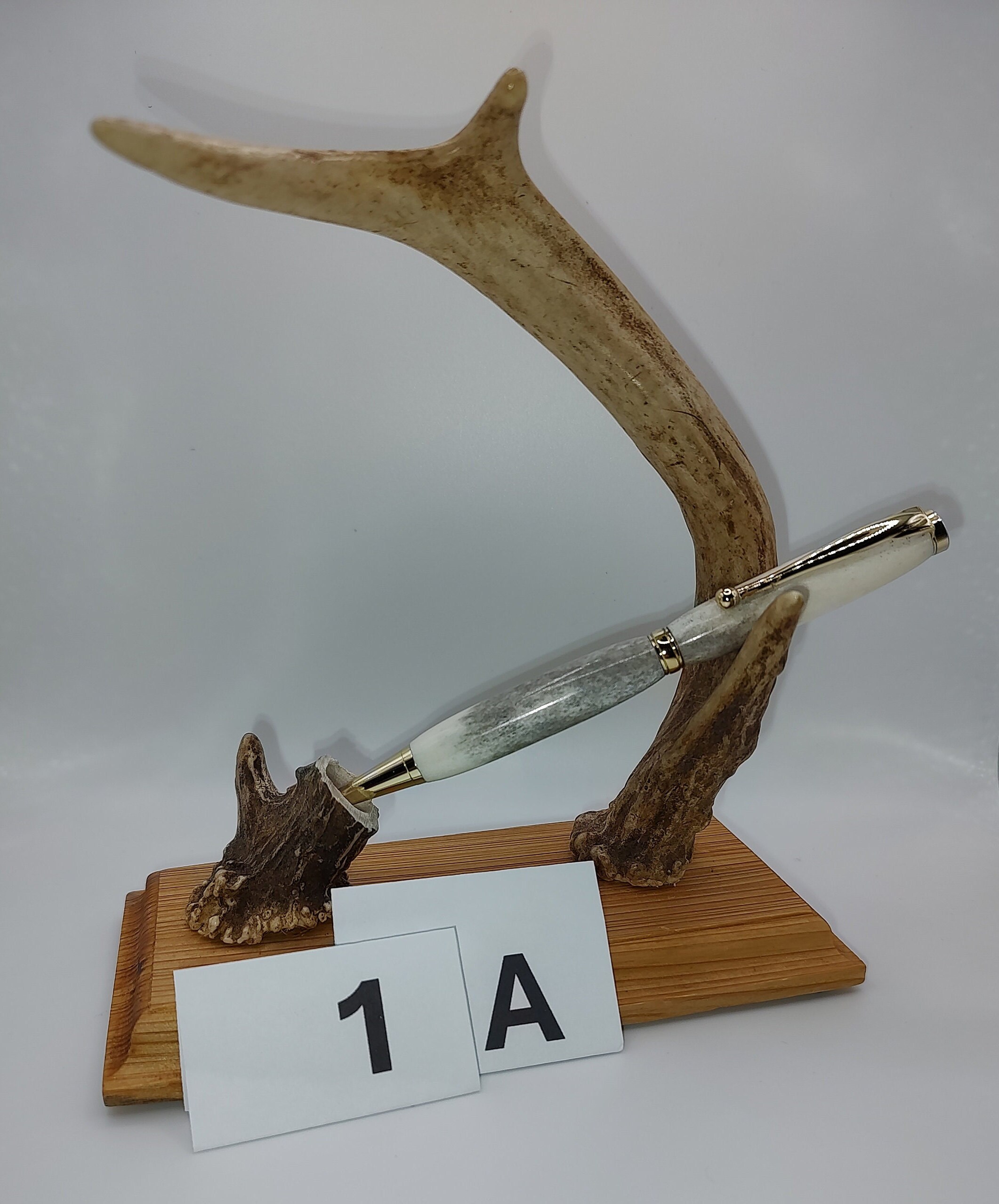 White Tailed Deer Antler Pen With Desk Stand - Etsy