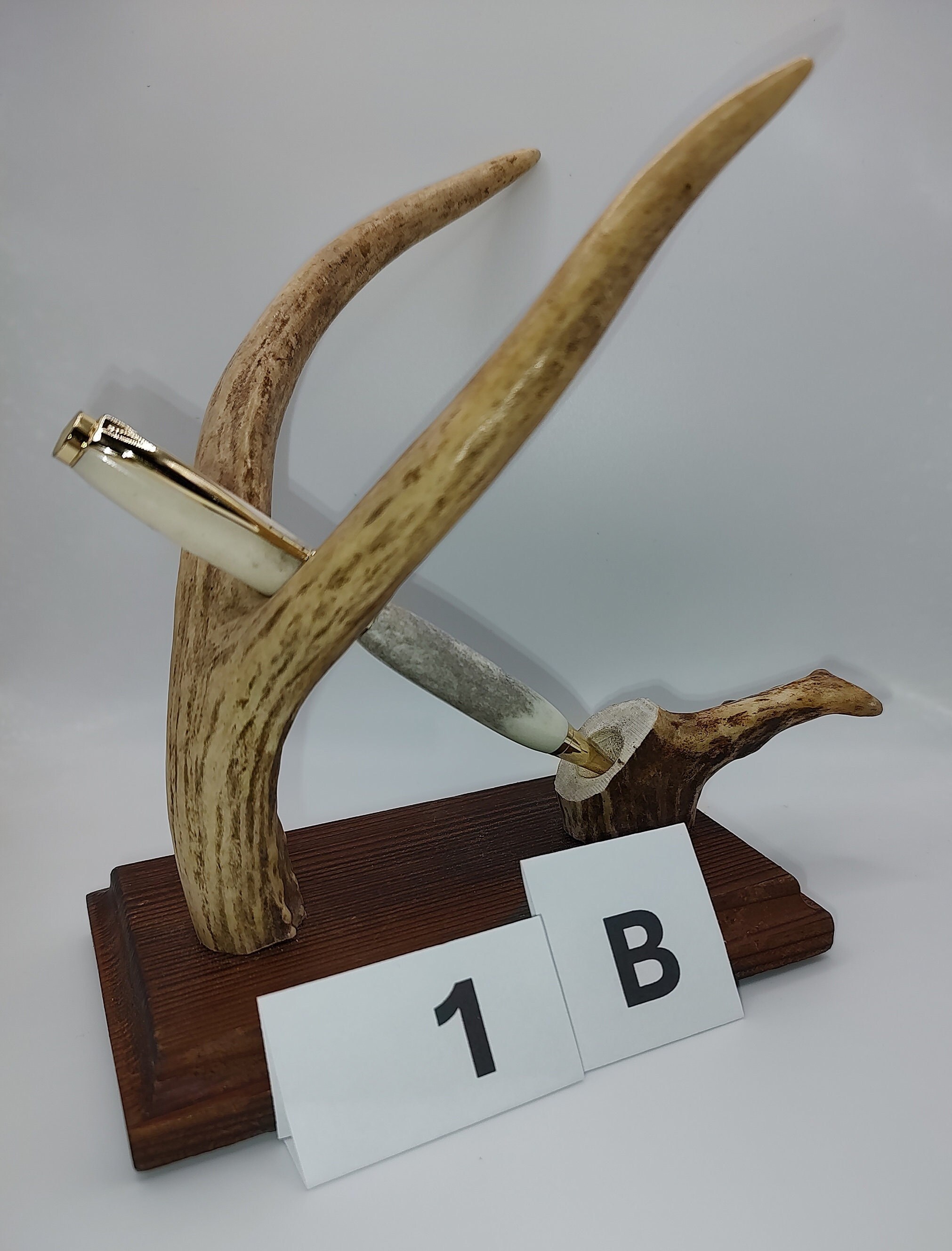 White Tailed Deer Antler Pen With Desk Stand - Etsy