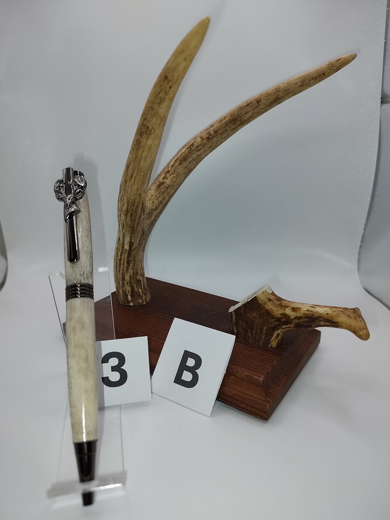 White Tailed Deer Antler Pen With Desk Stand - Etsy
