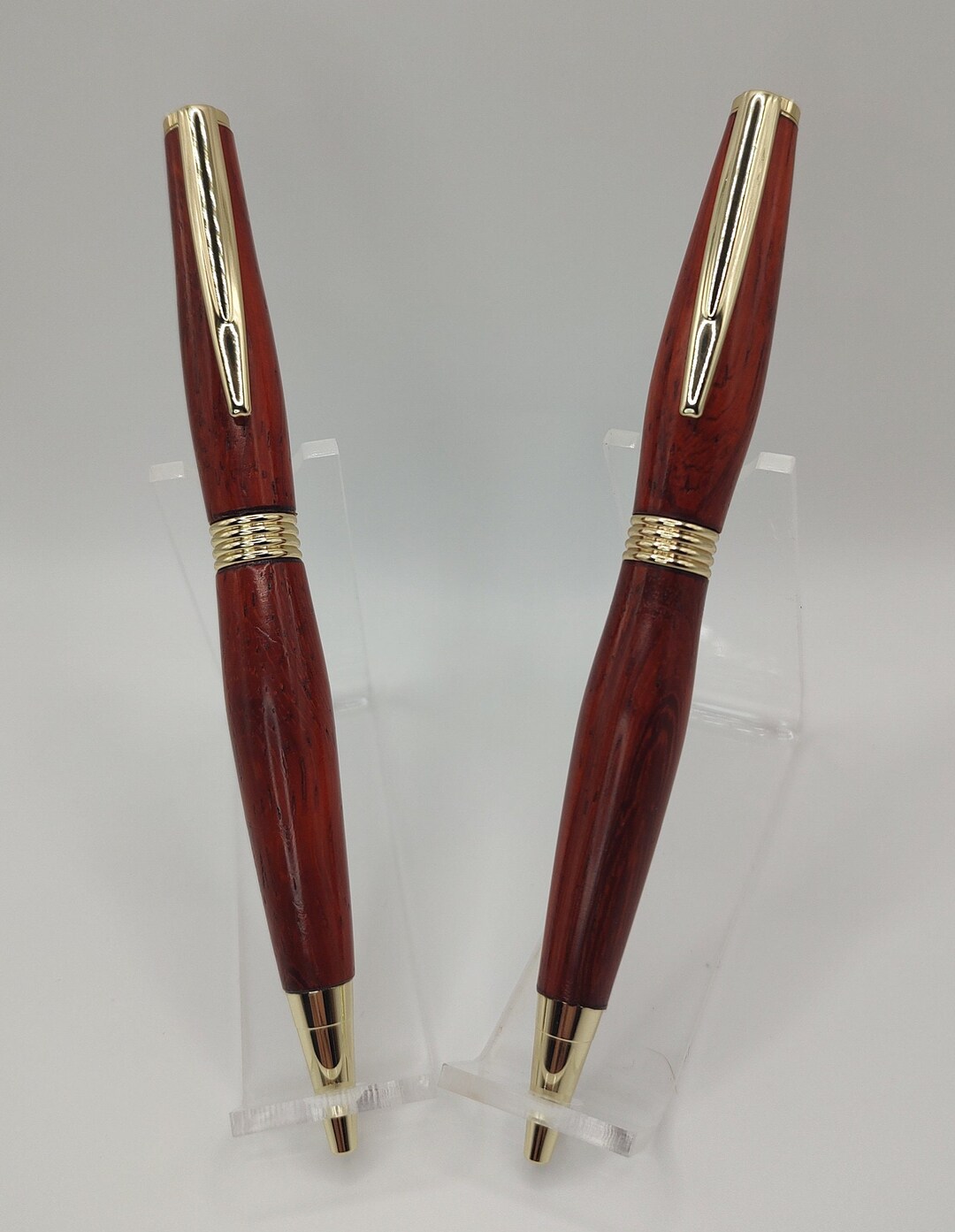Gorgeous Red Heart Twist Pens With Gold Trim - Etsy